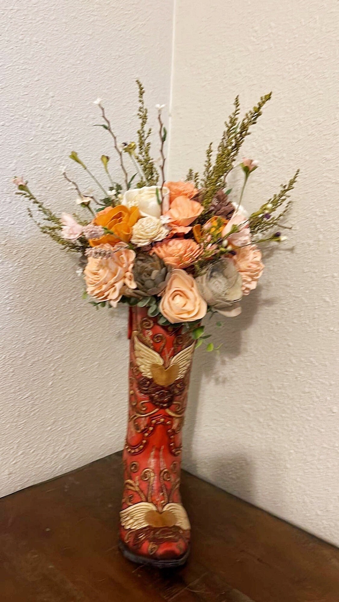 Boot Floral Arrangement - Etsy