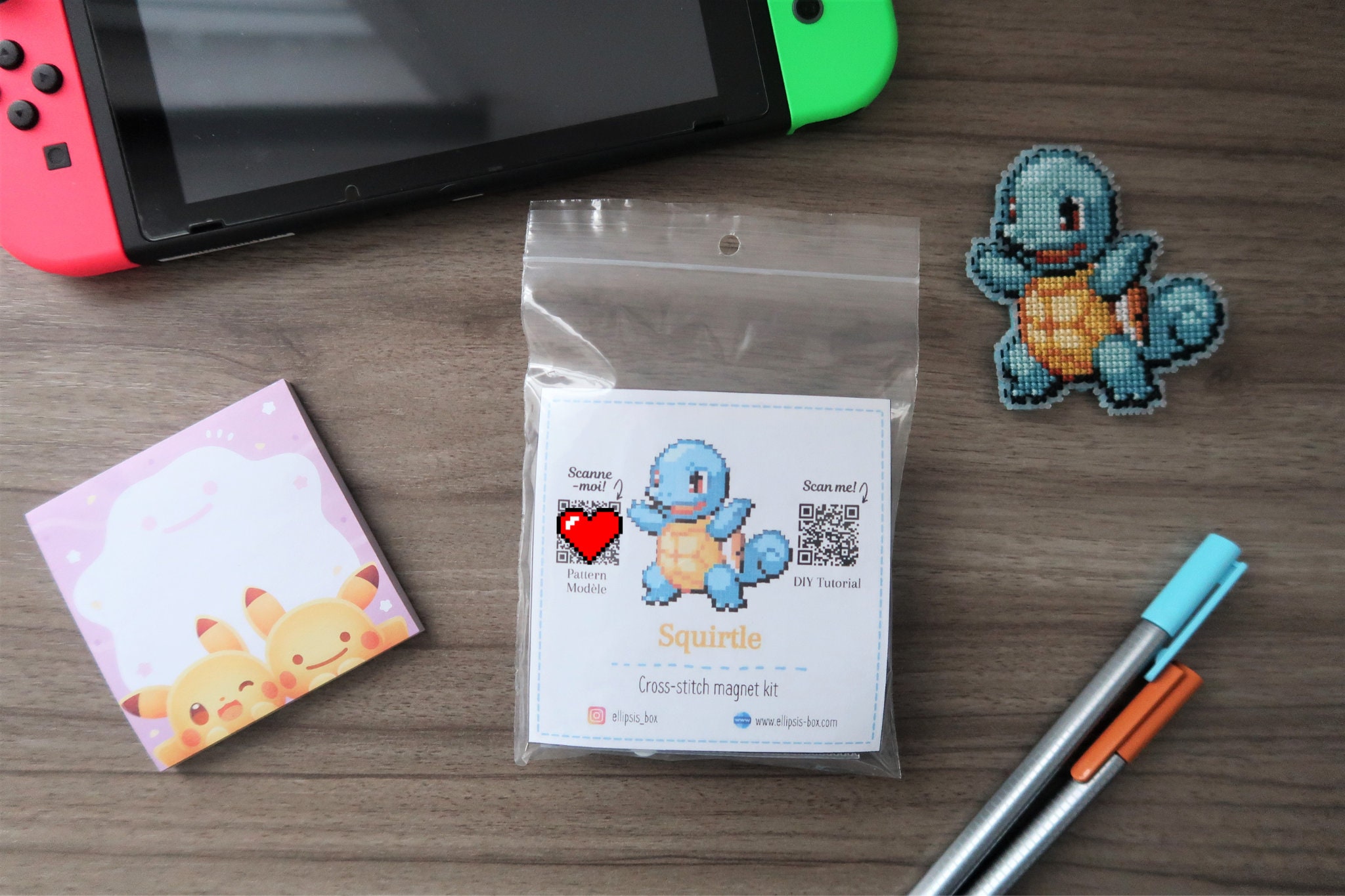 Squirtle Cross Stitch Magnet Kit Sprite Starter Video Game Plastic ...