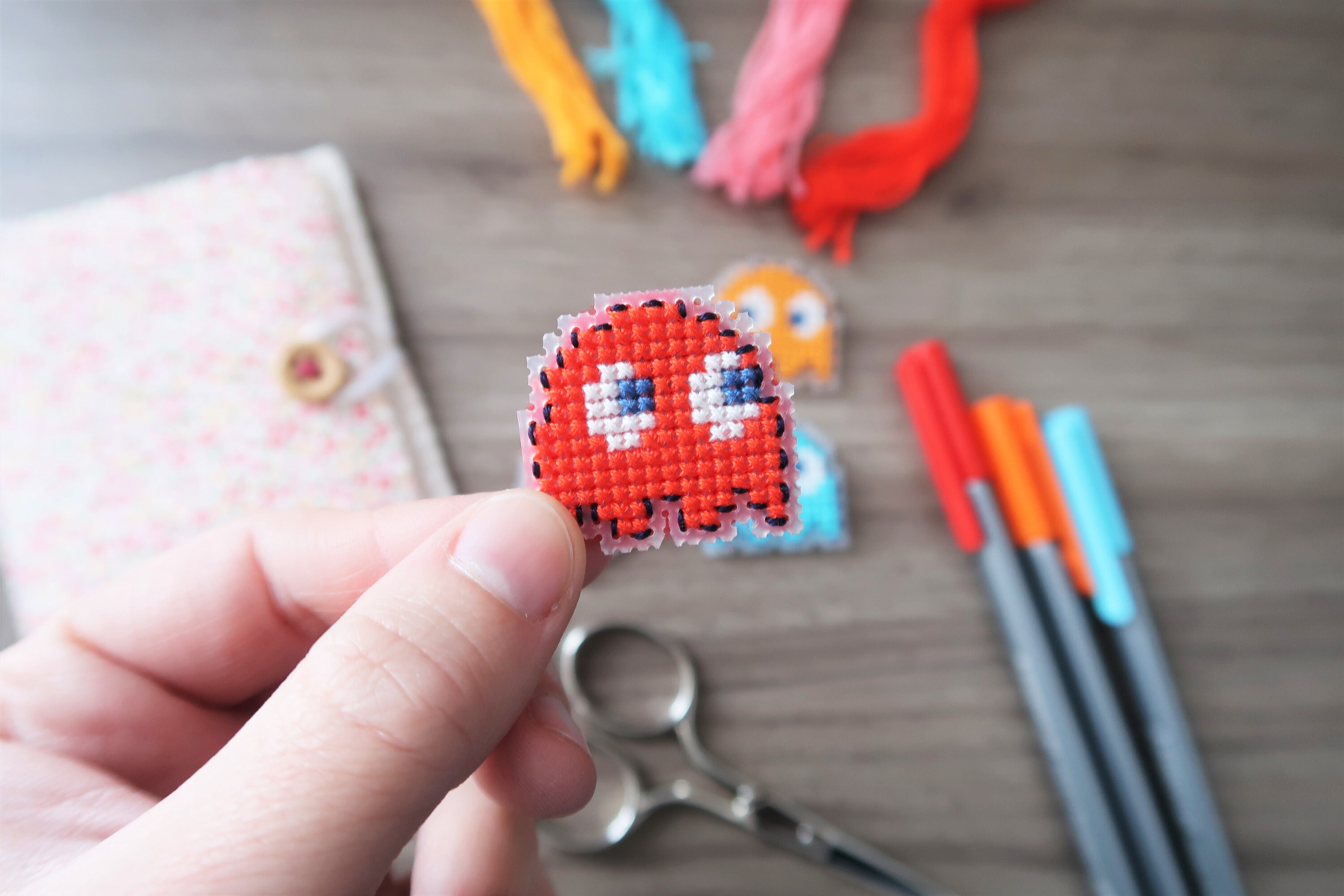 Cross-stitch Pattern PDF Download Blinky, Clyde, Inky and Pinky Sprite ...