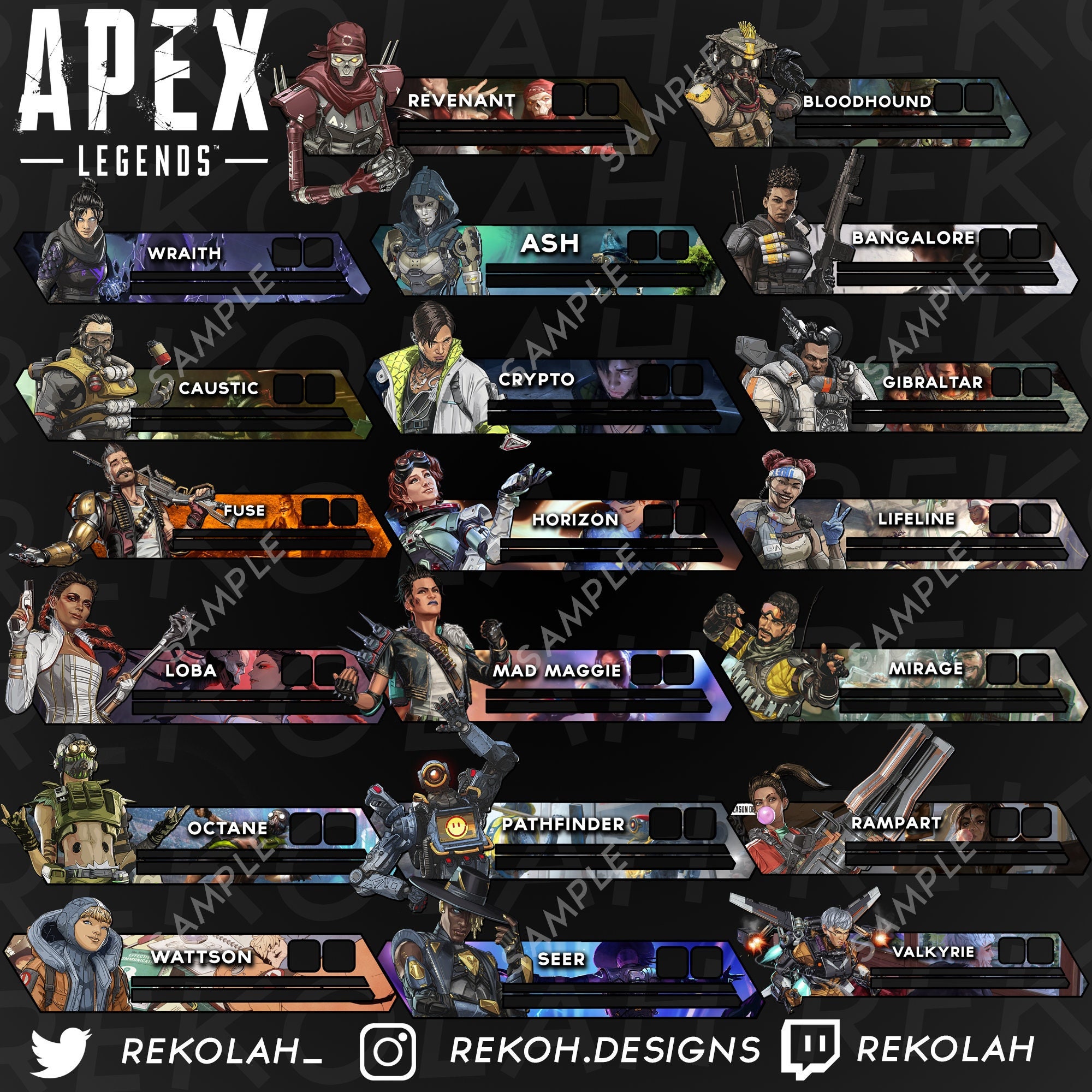 Apex Legends Personalized Custom Health Bar Overlays For Etsy UK