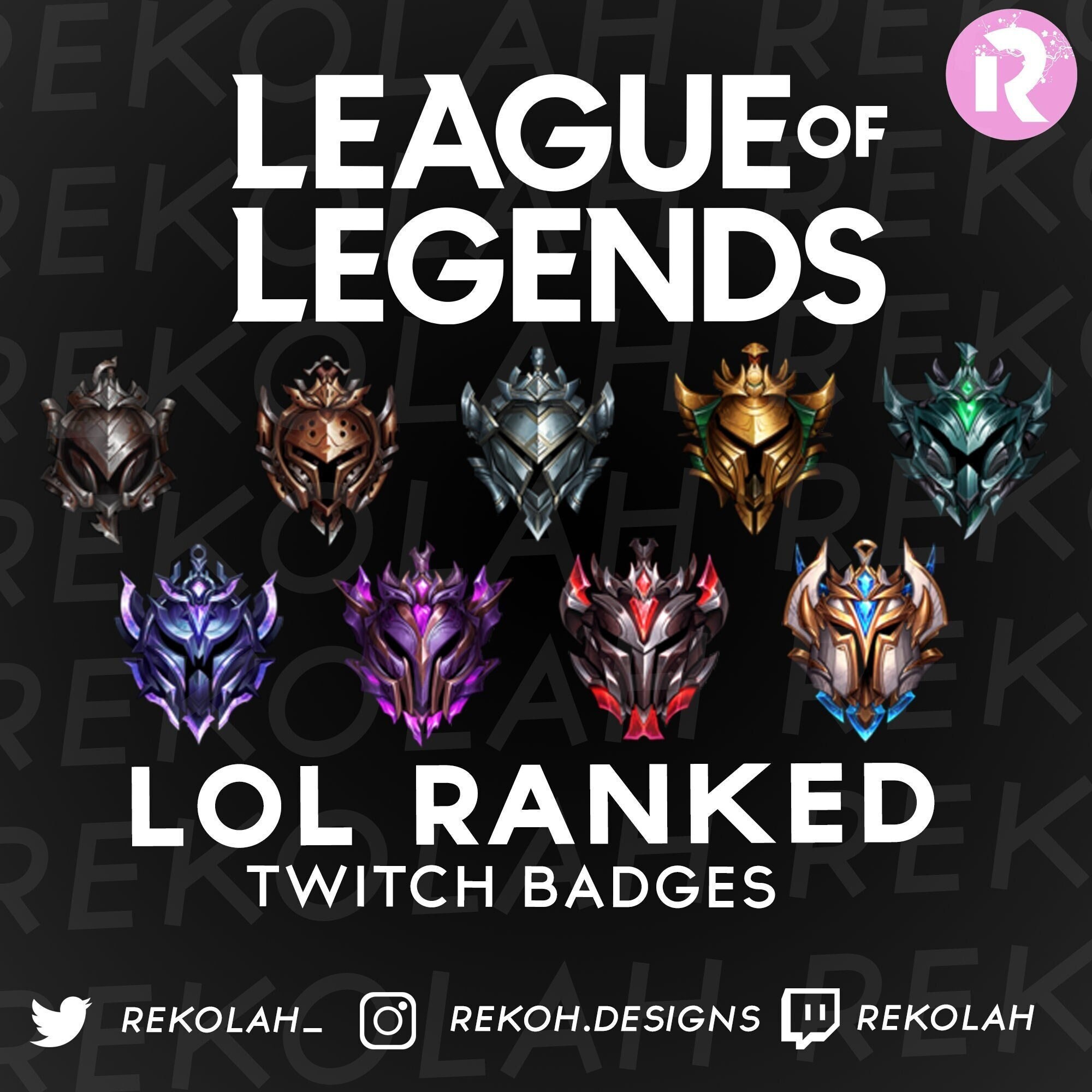 League of Legends Ranked Badges Twitch Sub/bit Badges/emotes - Etsy