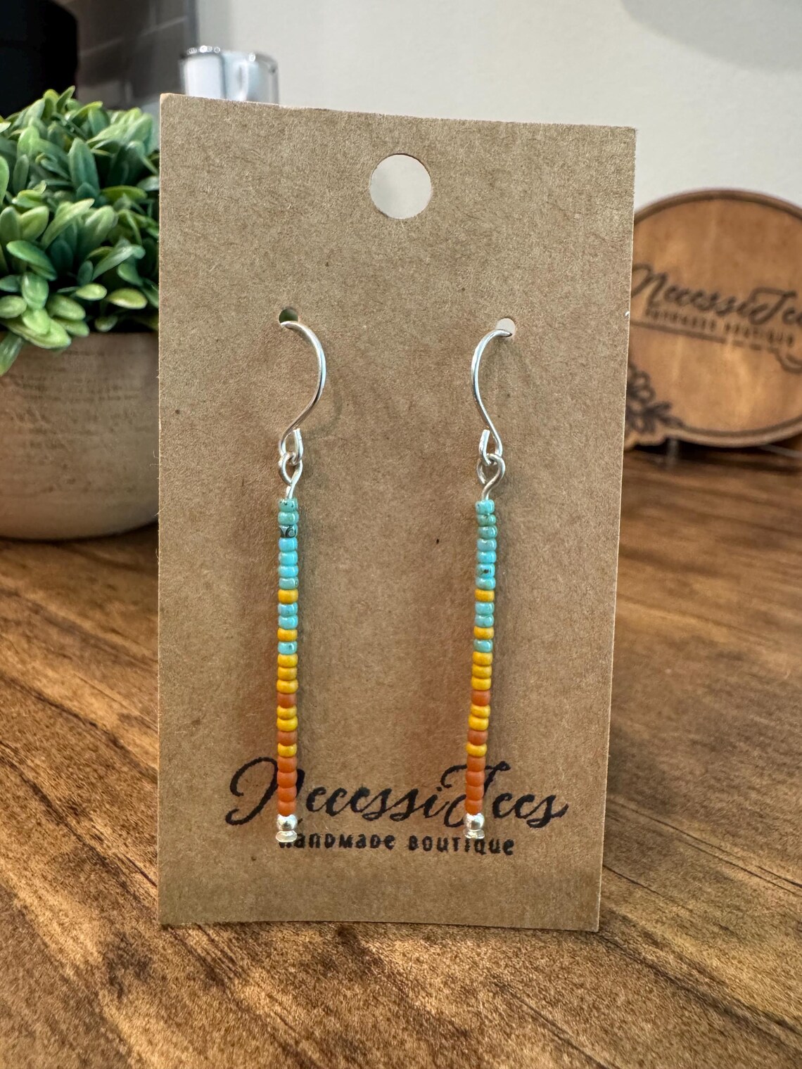 Seed Bead Earrings | Beaded Stick Earrings | Minimalist Earrings | Seed ...