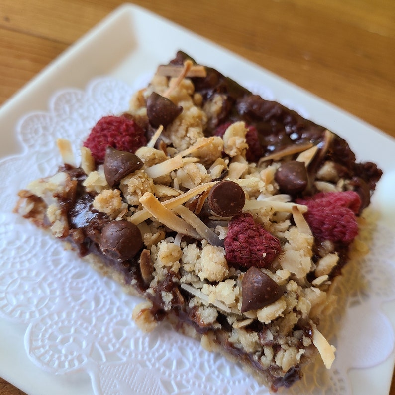 VEGAN, GF, Coco-raz Bars, Coconut, Raspberry, Chocolate, Crumb, Vegan ...