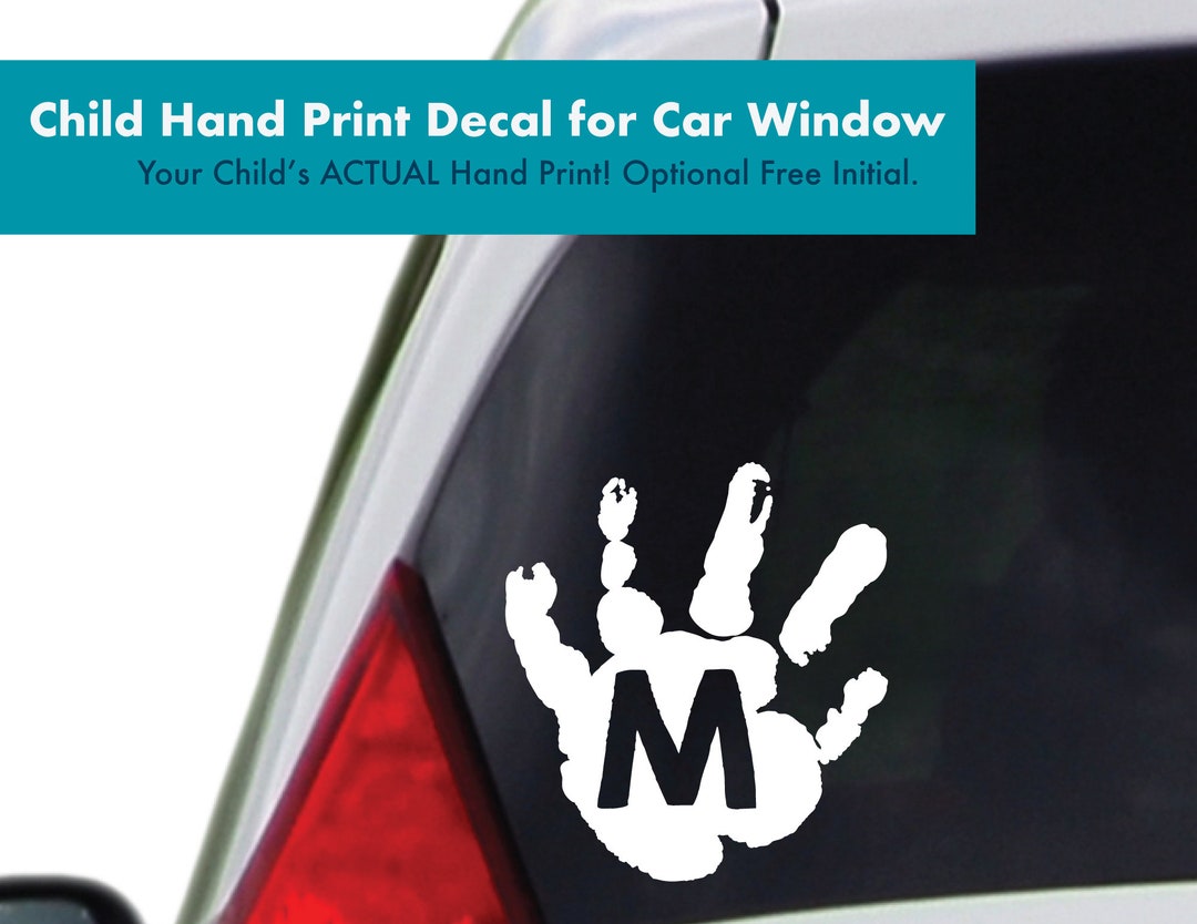 Baby Hand Print Decal Custom Sticker for Car Water Bottle Laptop Custom ...