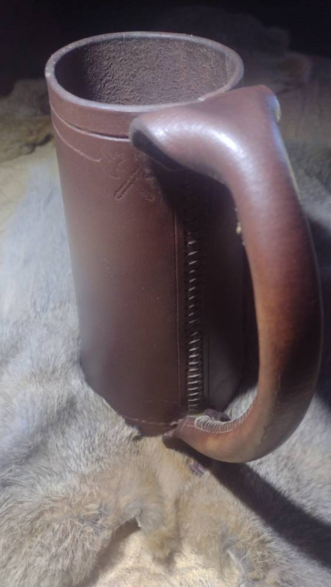 Leather Viking Tankard/stein, Mead / Beer/ Ale/ Stout Drinking Vessel ...