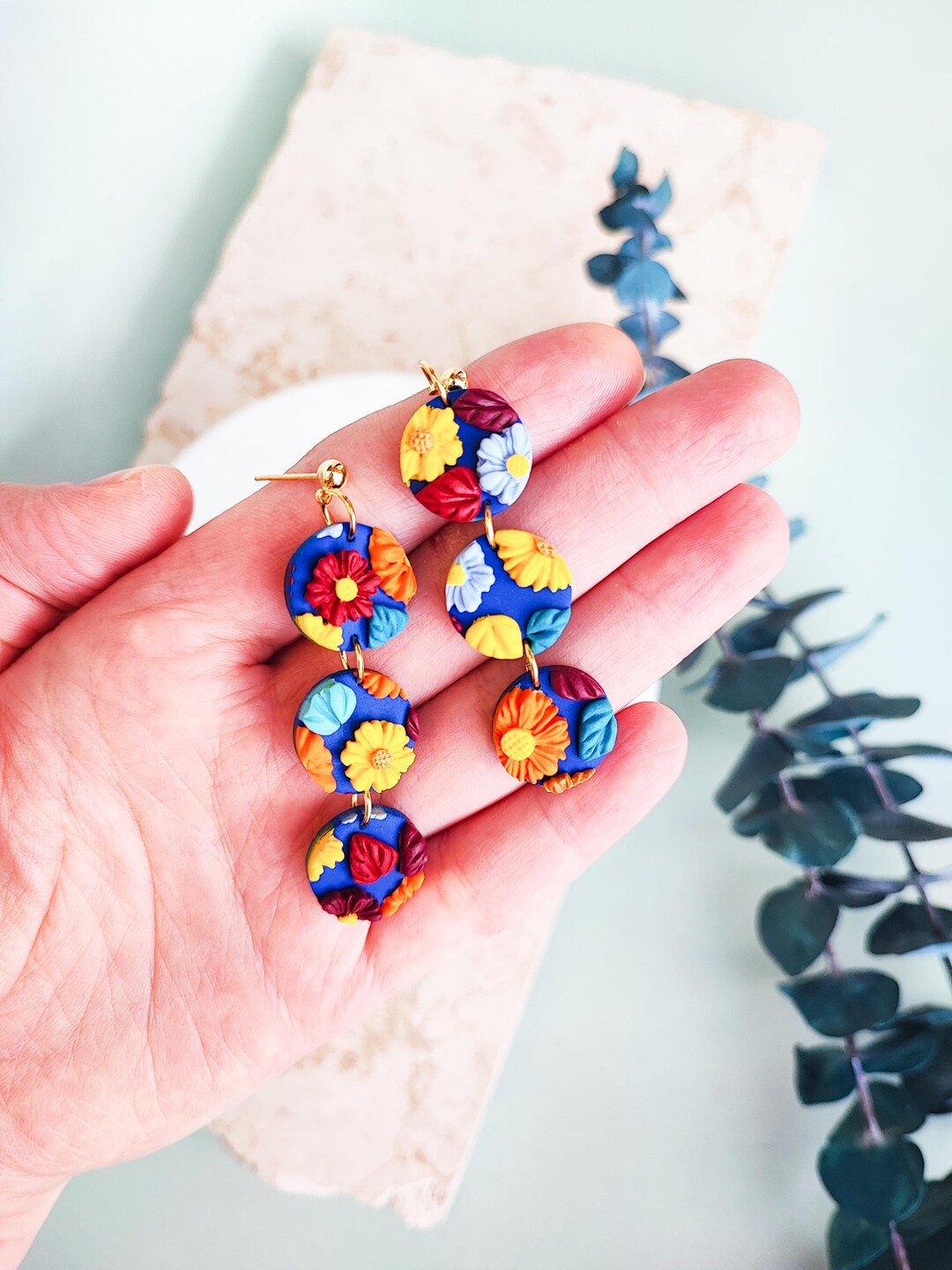 COLORFUL FALL EARRINGS Autumn Colors Earrings L Fall Statement Earrings ...