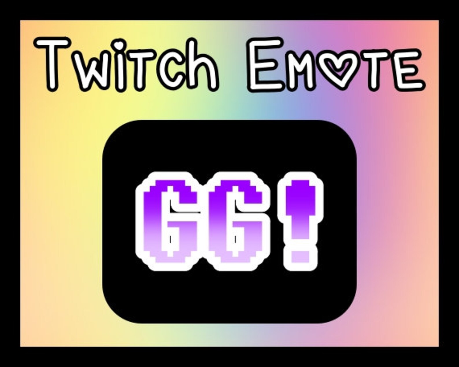 Purple Pixelated GG Twitch Emote - Etsy