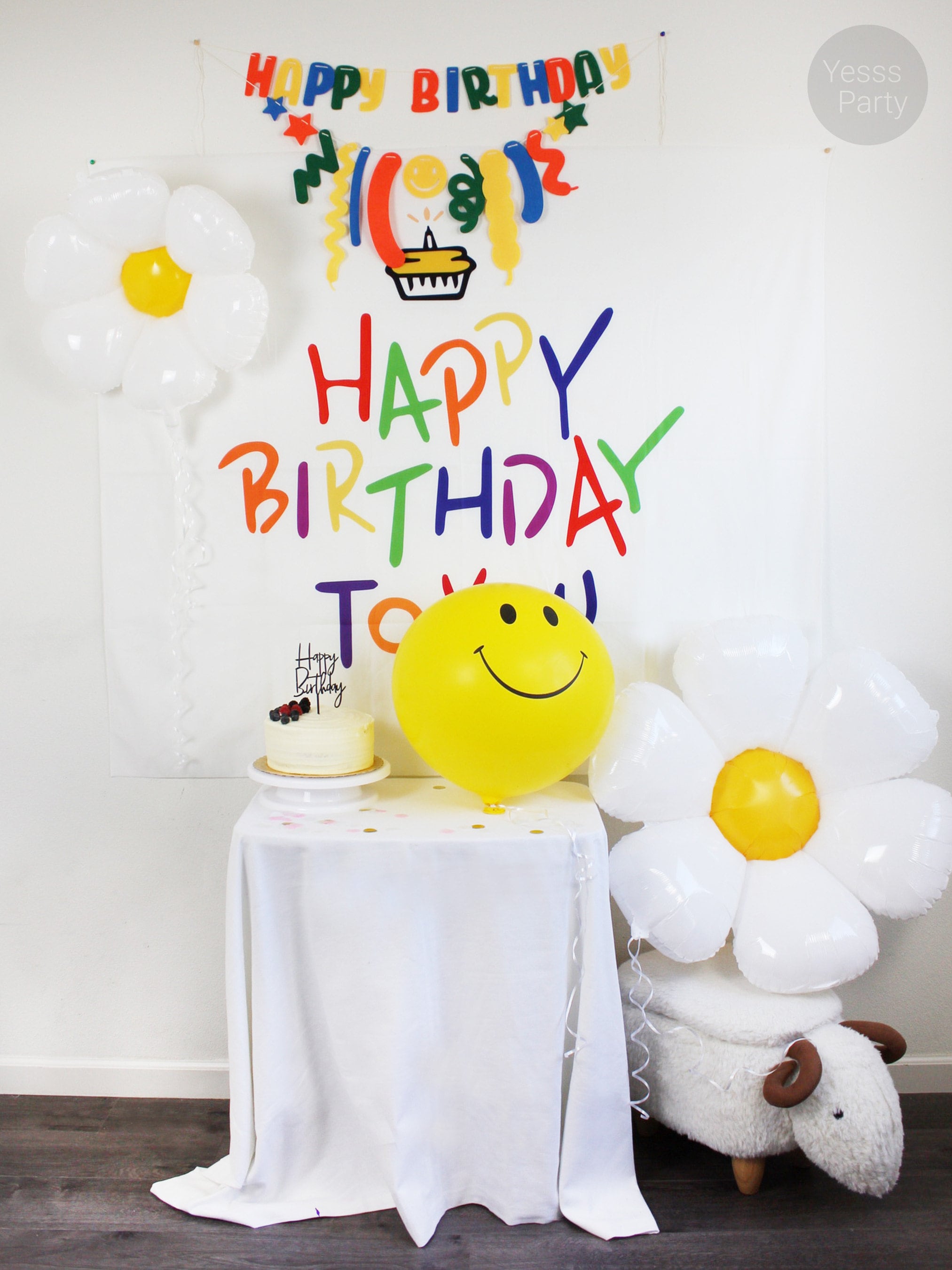 Colorful Happy Face Theme Party Decoration Kit, Birthday, Baby Shower ...