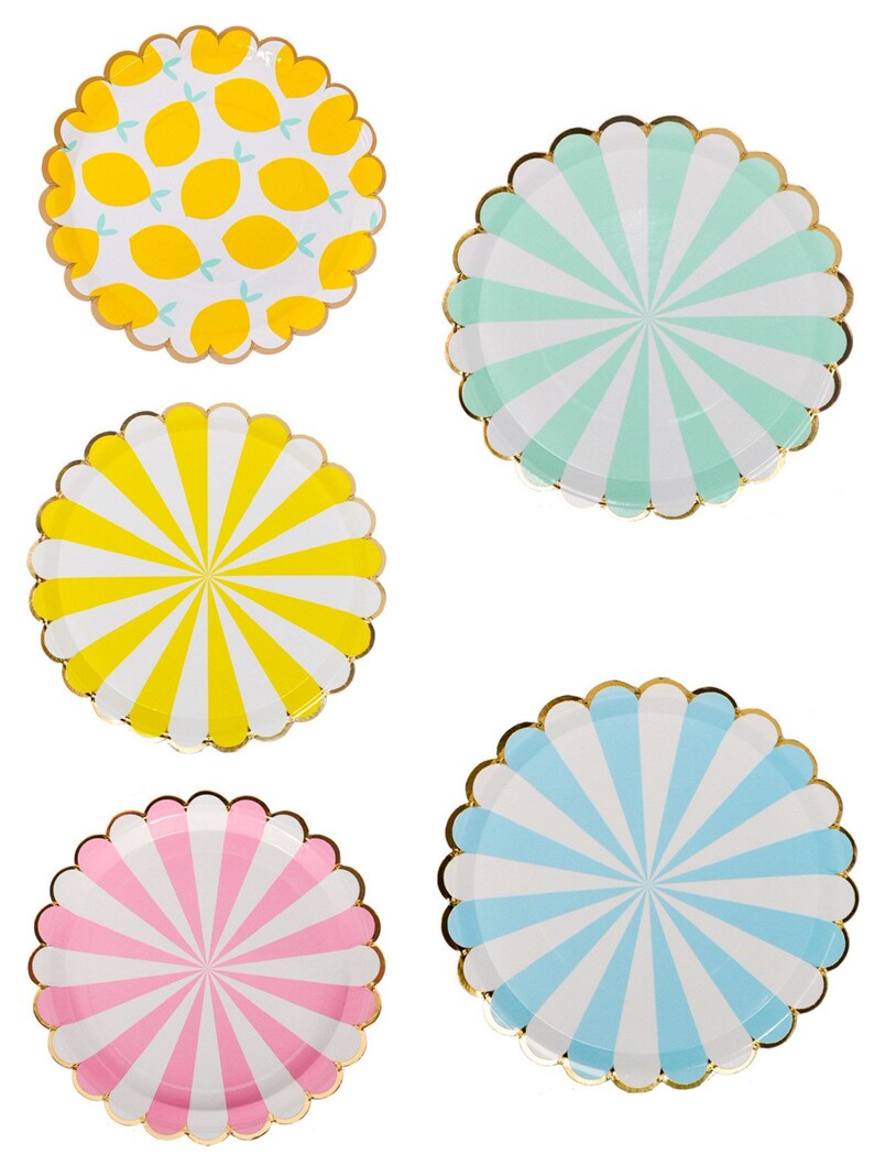 Baby Blue and White Stripe Paper Birthday Plates 9 Inch - Etsy