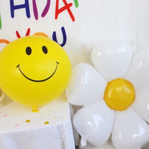 LARGE 36inch Smiley Face Balloon Happy Face Balloon Yellow Big Balloon ...