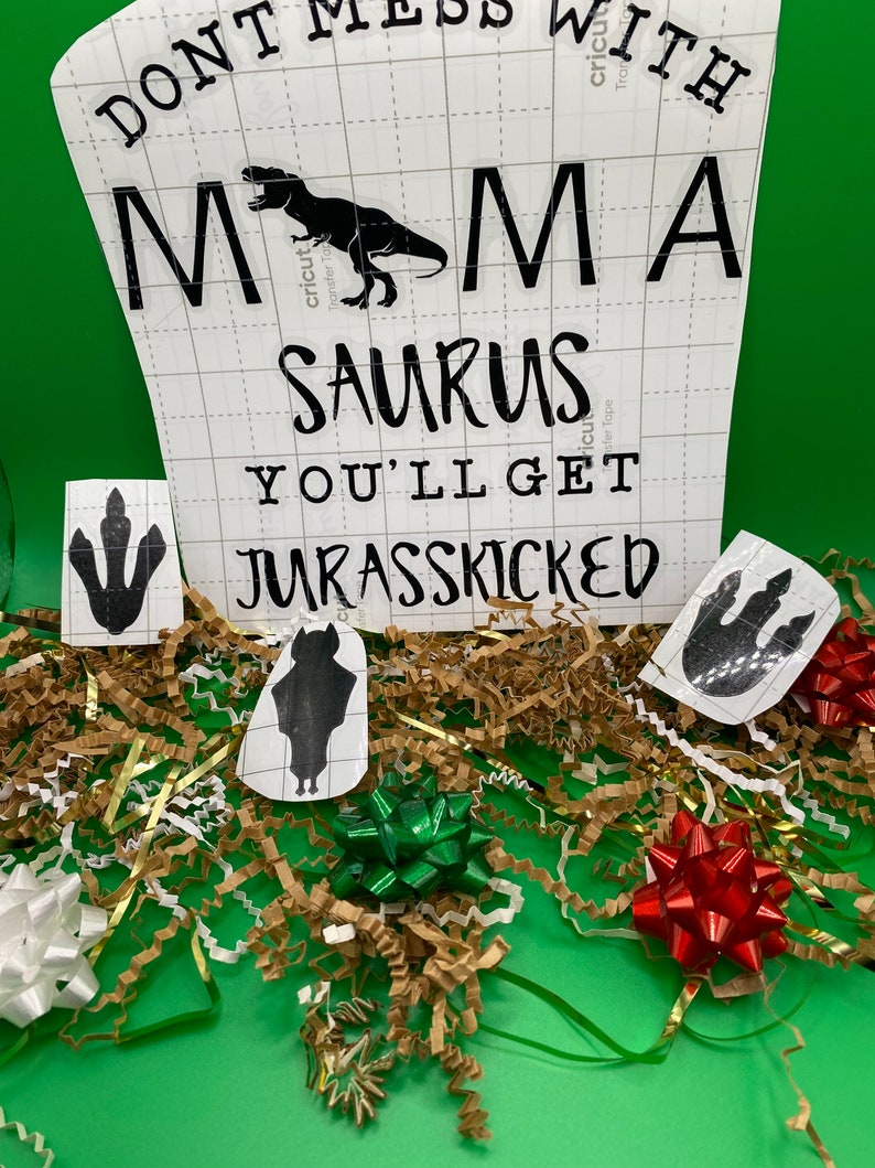 Black Permanent Vinyl Dinosaur Car Decal | Mamasaurus Car Decal ...