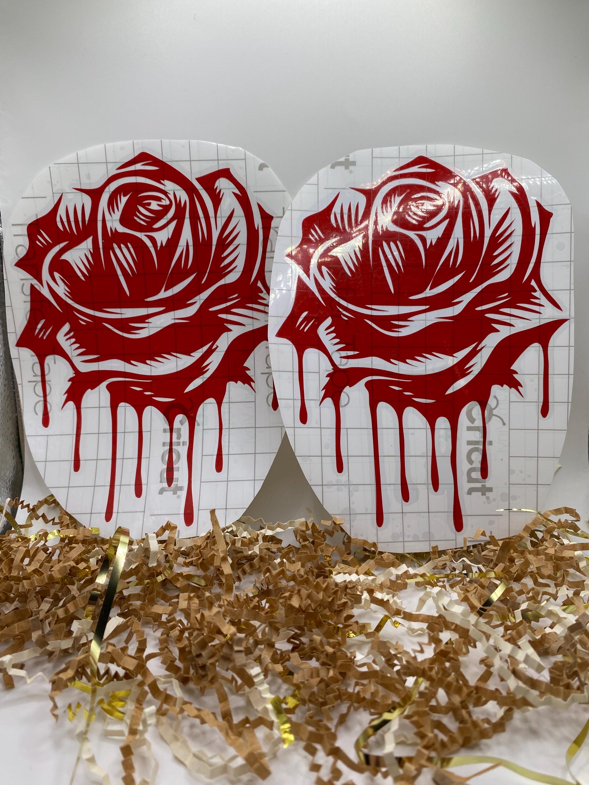 Big Red Permanent Vinyl Rose | Red Decal for Laptop, Car Window, Laptop ...