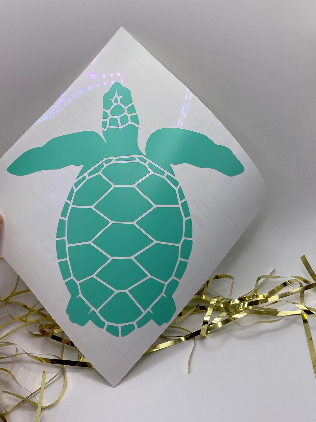 Mint Green Ocean Turtle Car Decal Mint Green Permanent Vinyl - Etsy