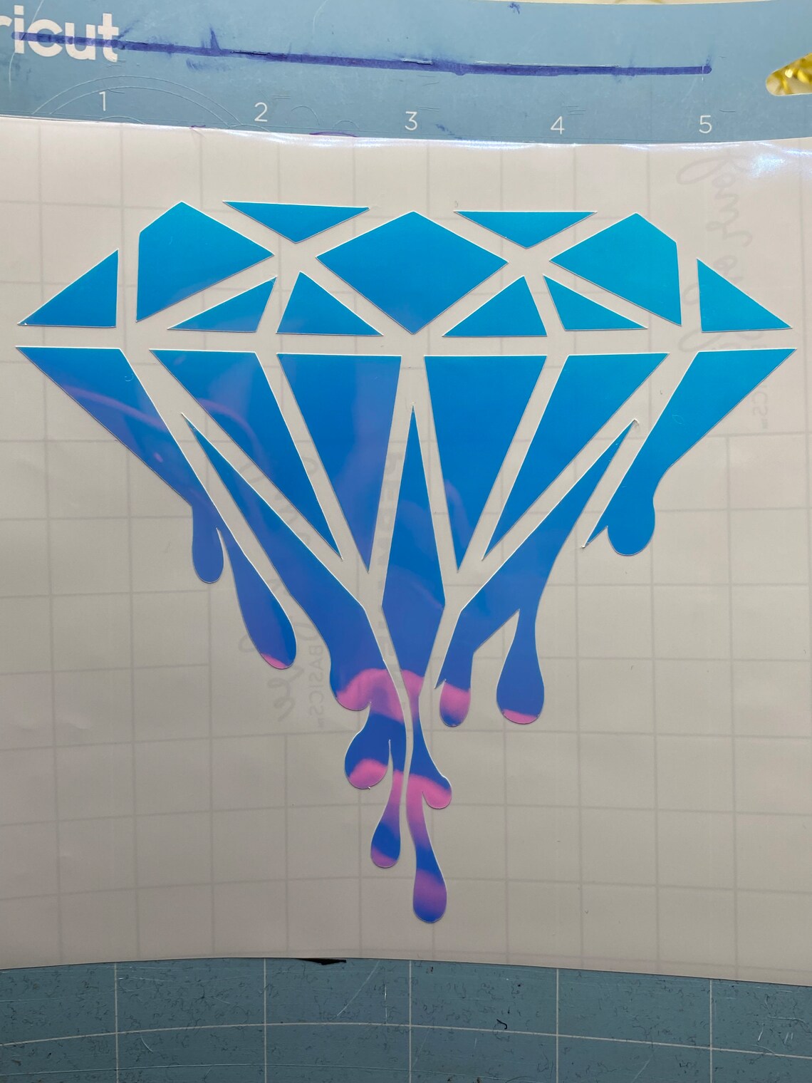 Holographic Permanent Vinyl Diamond Car Decal Sticker | Holographic ...