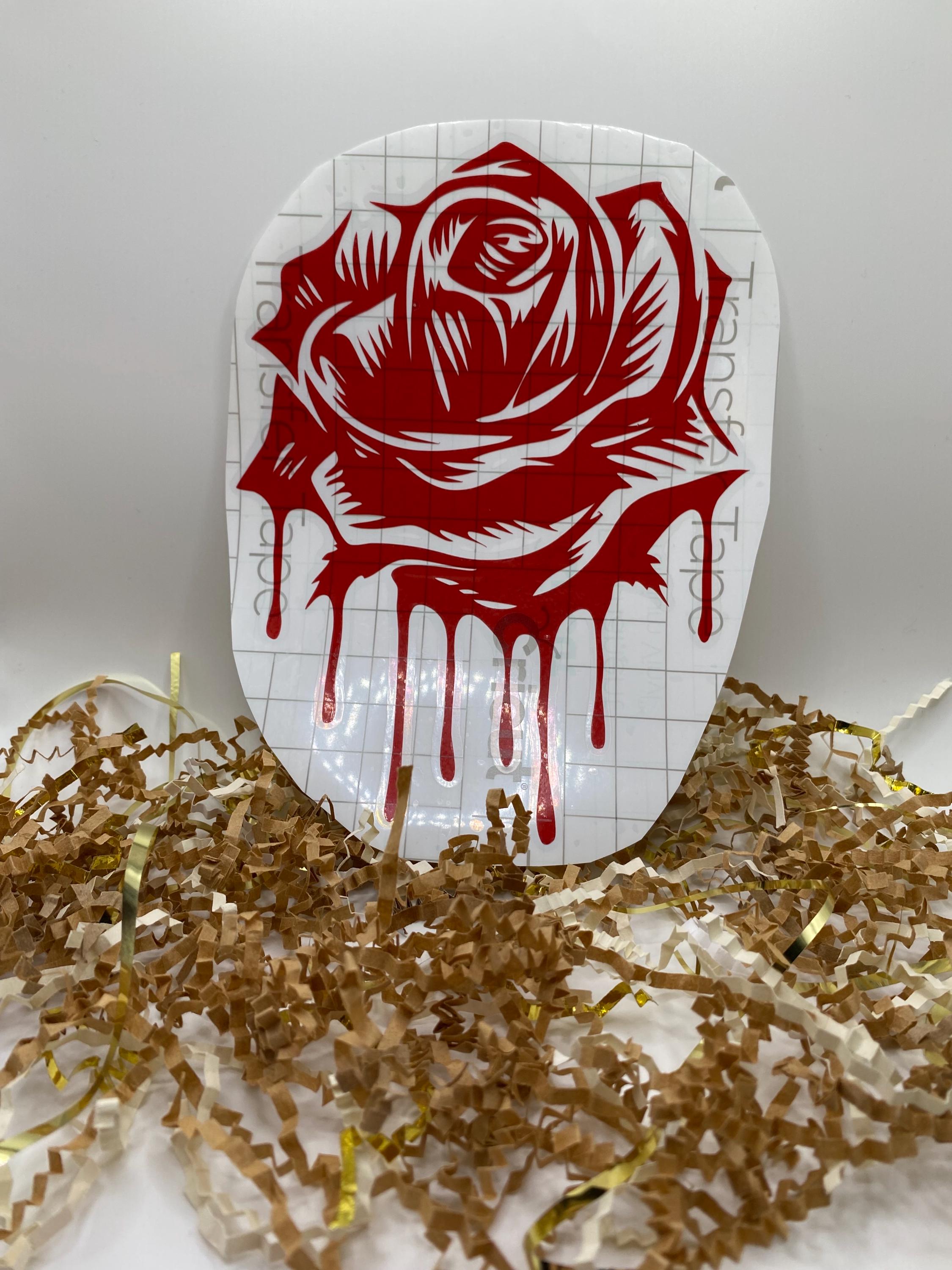 Big Red Permanent Vinyl Rose | Red Decal for Laptop, Car Window, Laptop ...