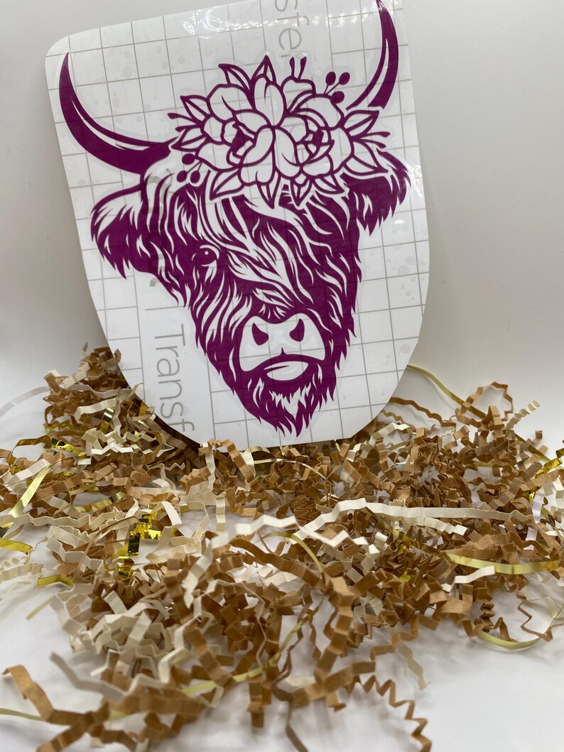 Purple Permanent Vinyl Decal | Highland Cow Purple Car Decal | for ...