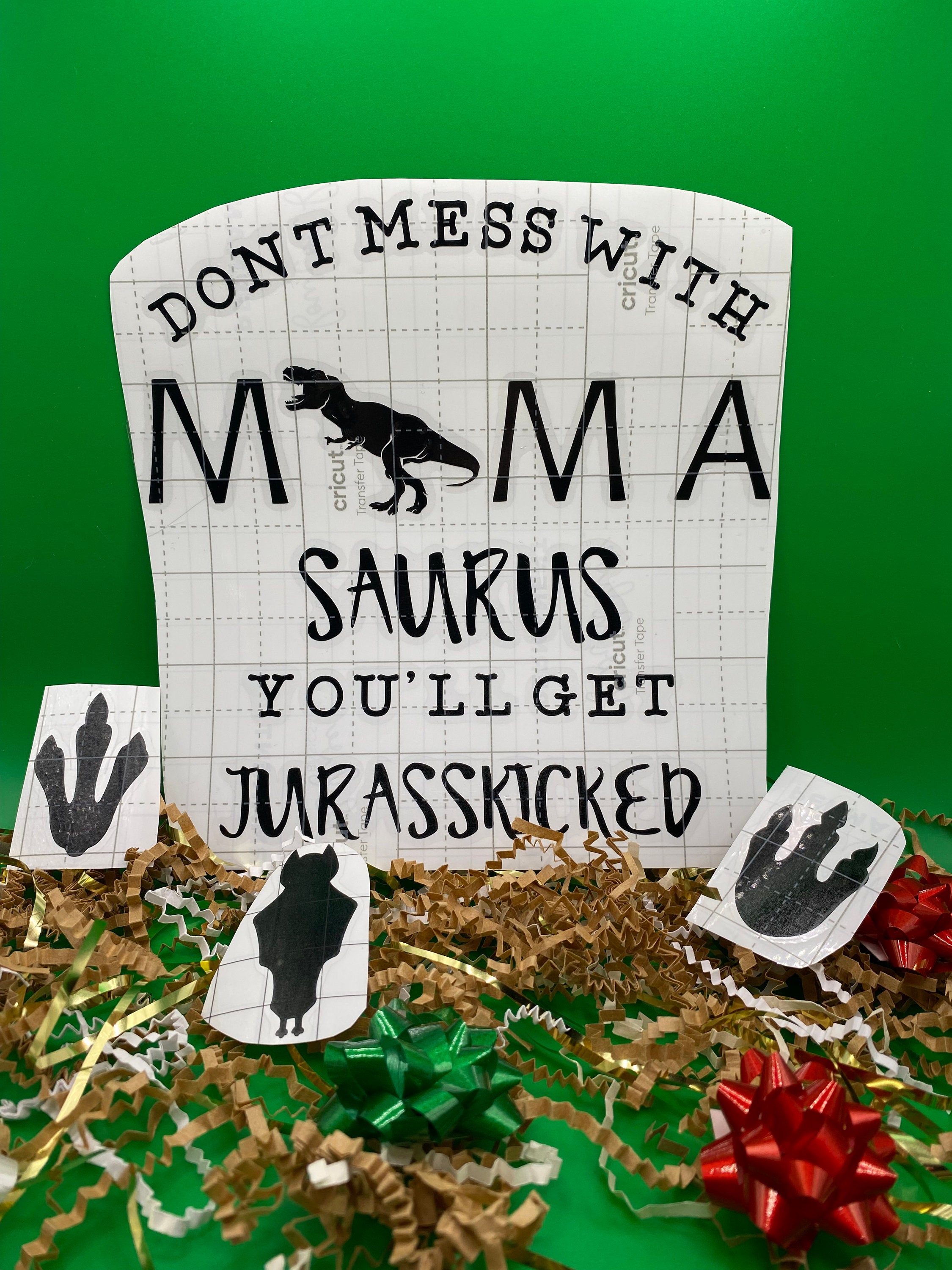 Black Permanent Vinyl Dinosaur Car Decal Mamasaurus Car Decal Laptop ...