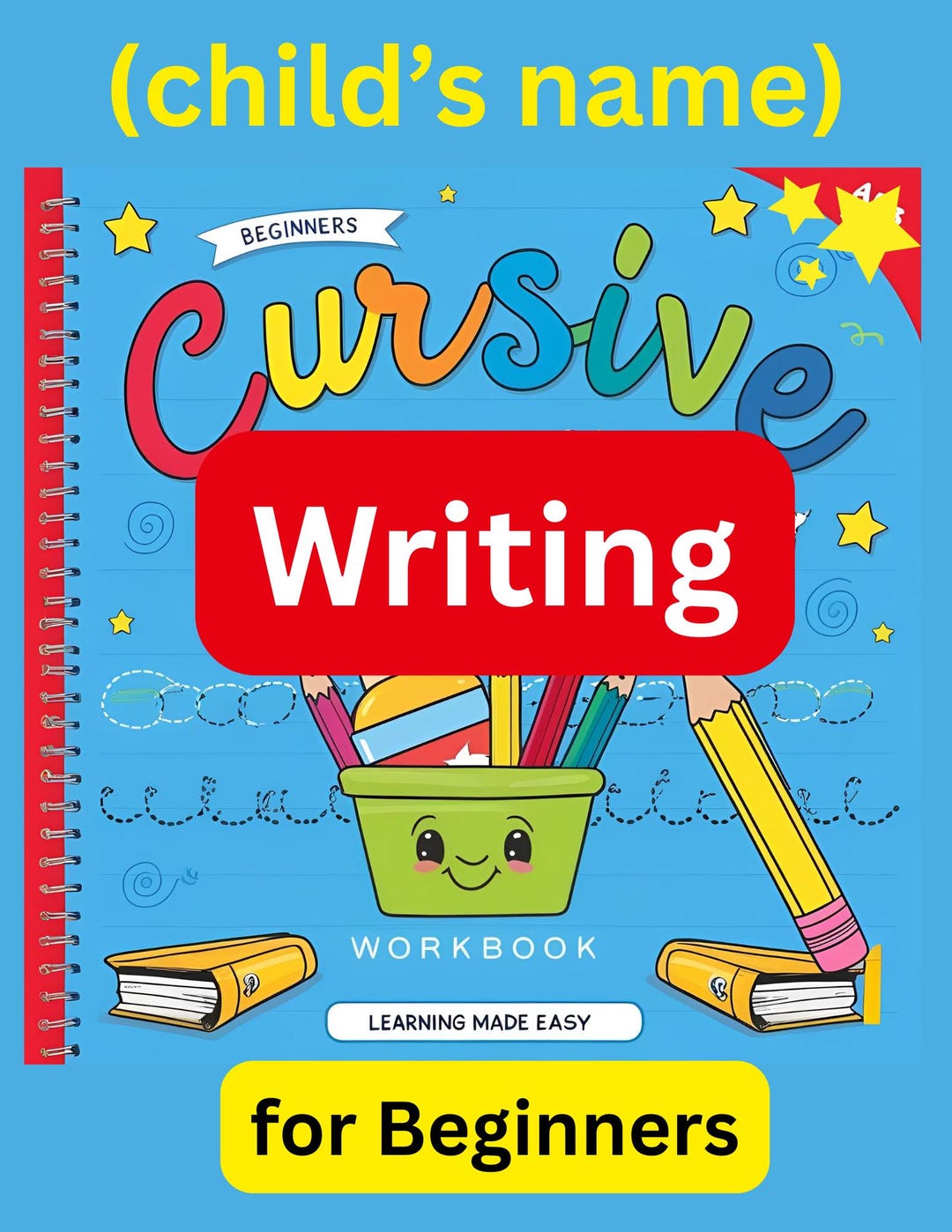 PERSONALIZED Cursive for Beginners Workbook. Cursive Writing Practice ...