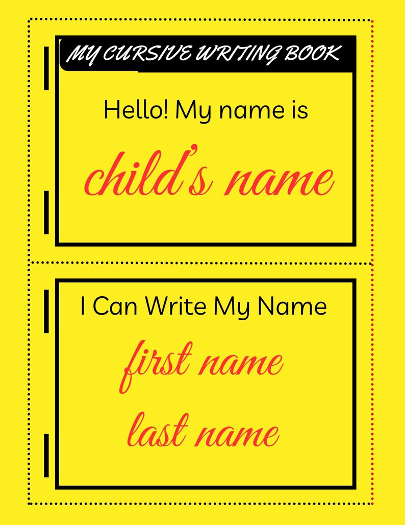 PERSONALIZED Cursive for Beginners Workbook. Cursive Writing Practice ...