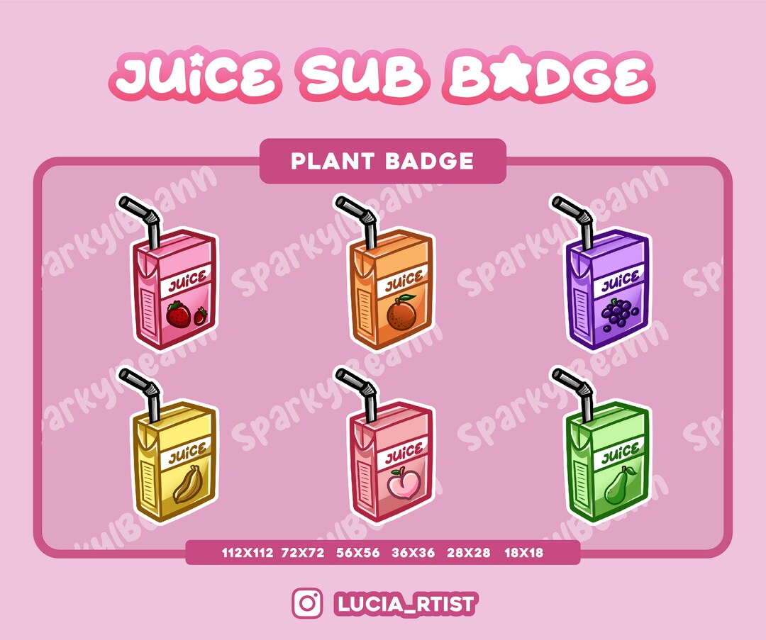 Kawaii Juice Badge, Twitch Discord, Emote - Etsy