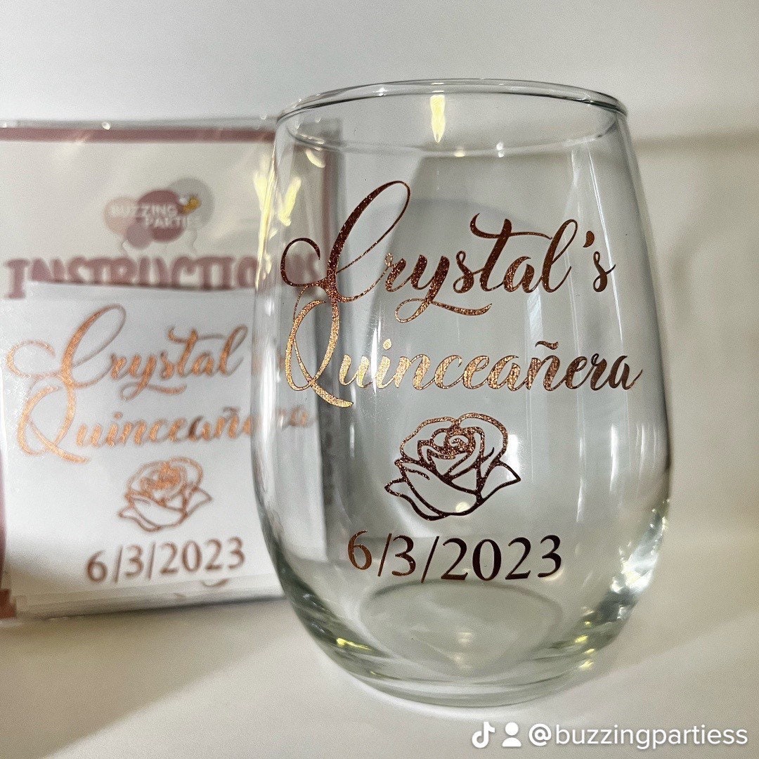 Quinceañera Decals for Cups INDIVIDUAL DECALS ONLY Custom Quinceparty ...