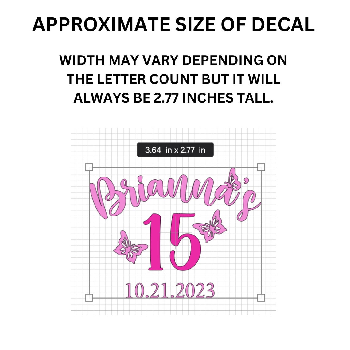 Quinceañera Decals for Cups DECALS ONLY Custom Quinceparty - Etsy