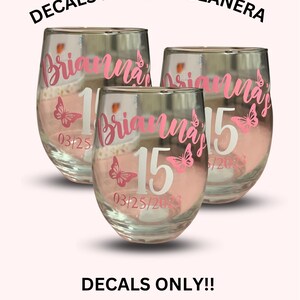 Quinceañera Decals for Cups DECALS ONLY Custom Quinceparty - Etsy