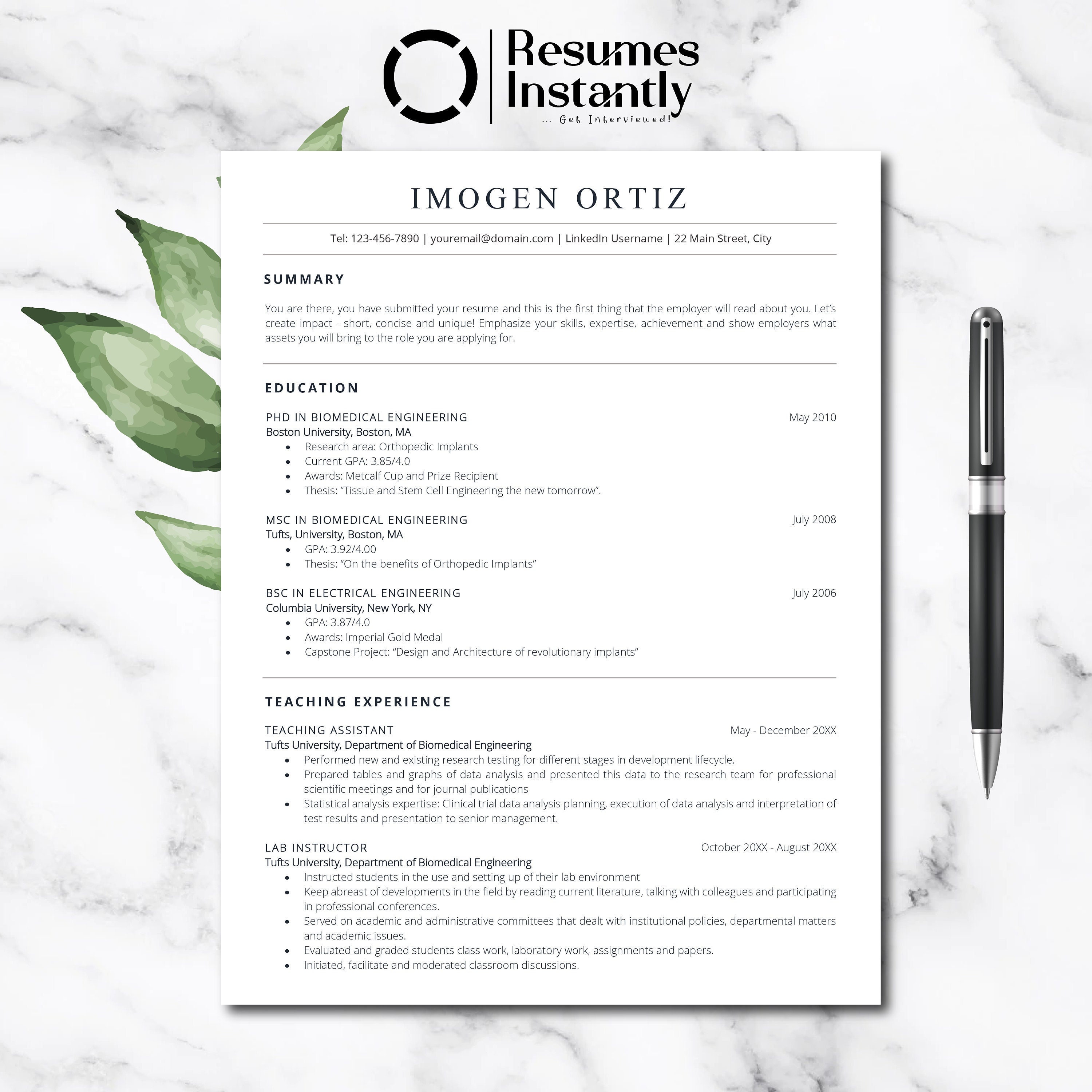 Modèle de CV ATS, CV ATS, Modèle de CV moderne, CV d’enseignant, CV ...