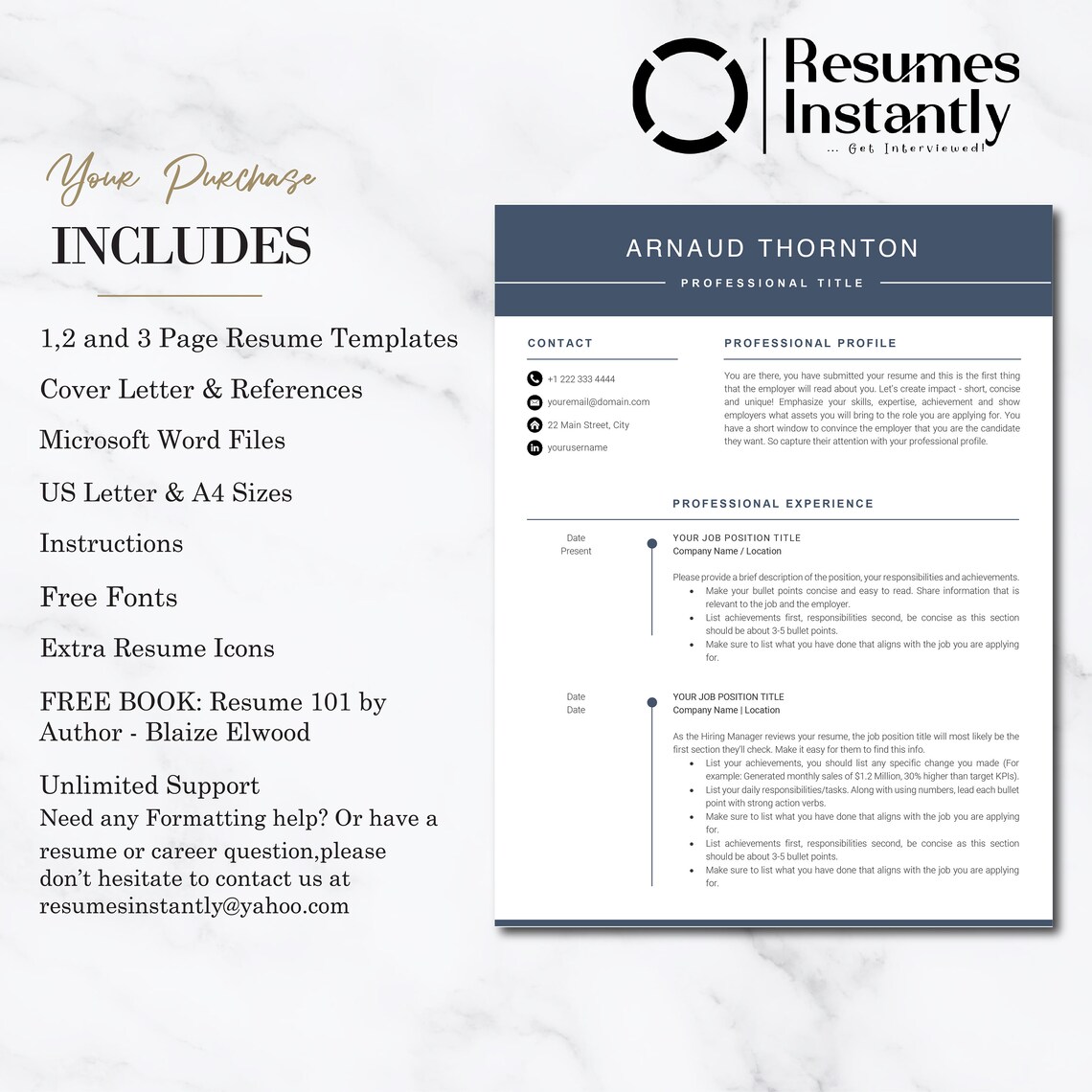CEO Resume for Word, Executive C Level Resume, Modern Executive Resume ...