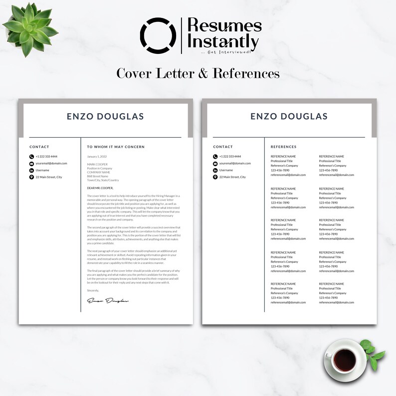C-level Executive Resume Template for Word, Professional Resume, CEO ...