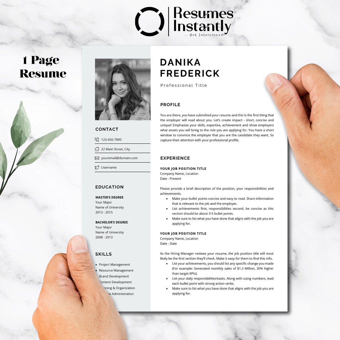 CEO Resume for Word, Executive C Level Resume, Professional Modern ...