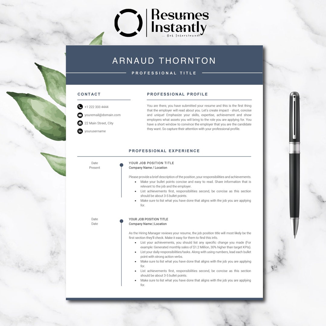 CEO Resume for Word, Executive C Level Resume, Modern Executive Resume ...
