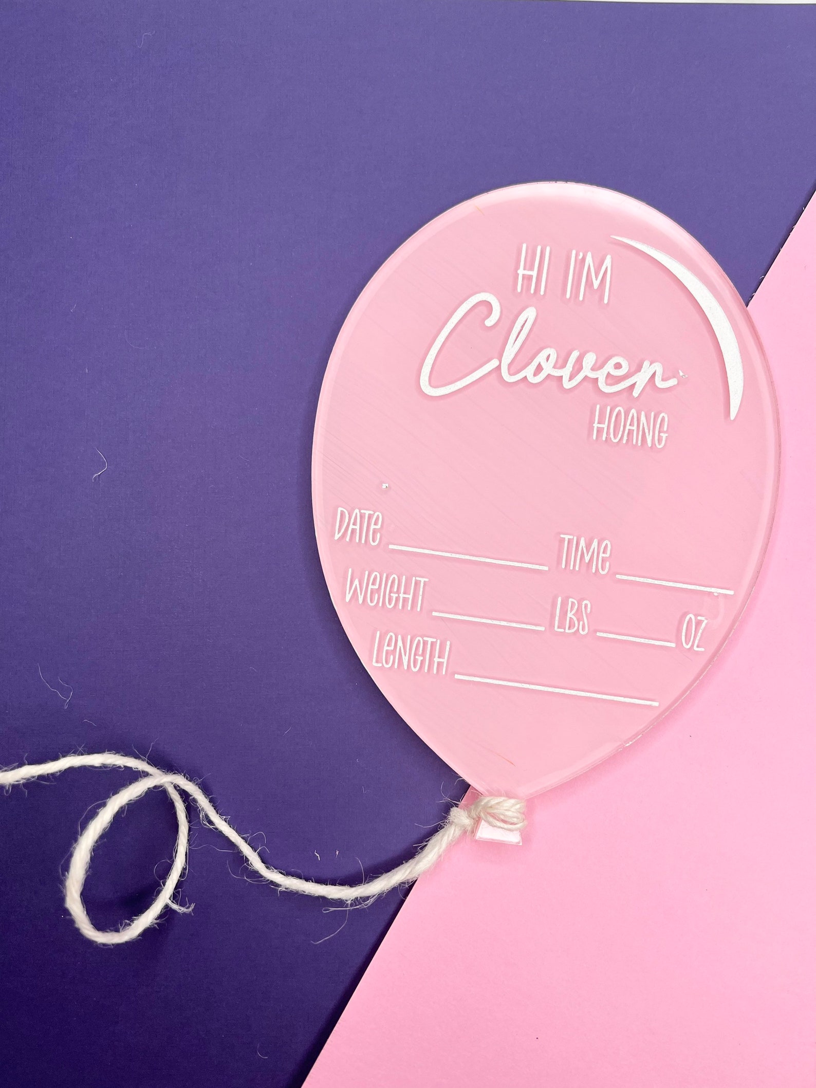 Personalized Baby Birth Sign | Balloon Birth Announcement Sign | Baby ...