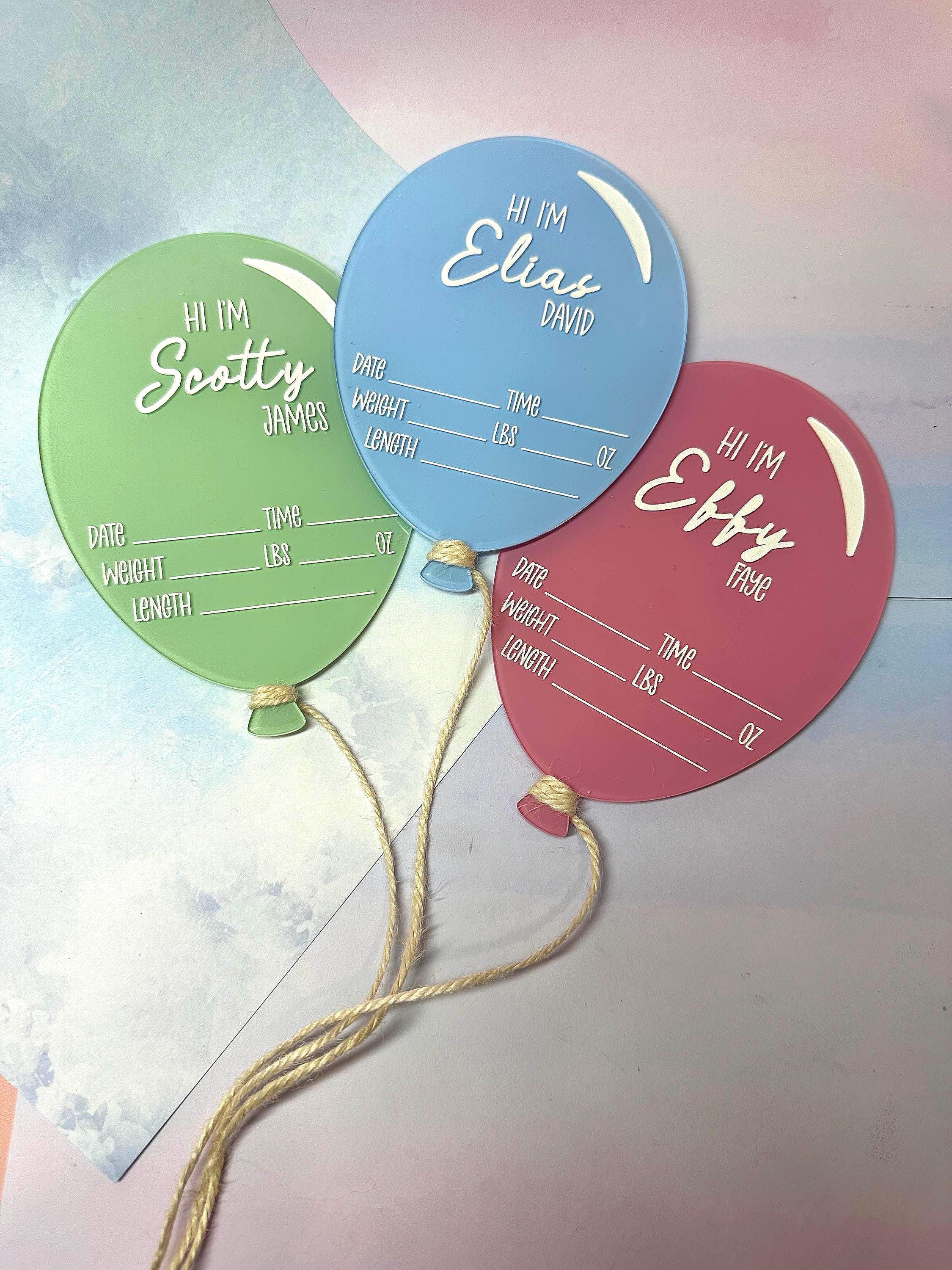 Personalized Baby Birth Sign Balloon Birth Announcement Sign Baby ...