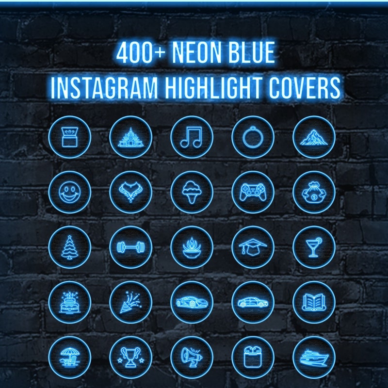 Blue Instagram Icons - Etsy
