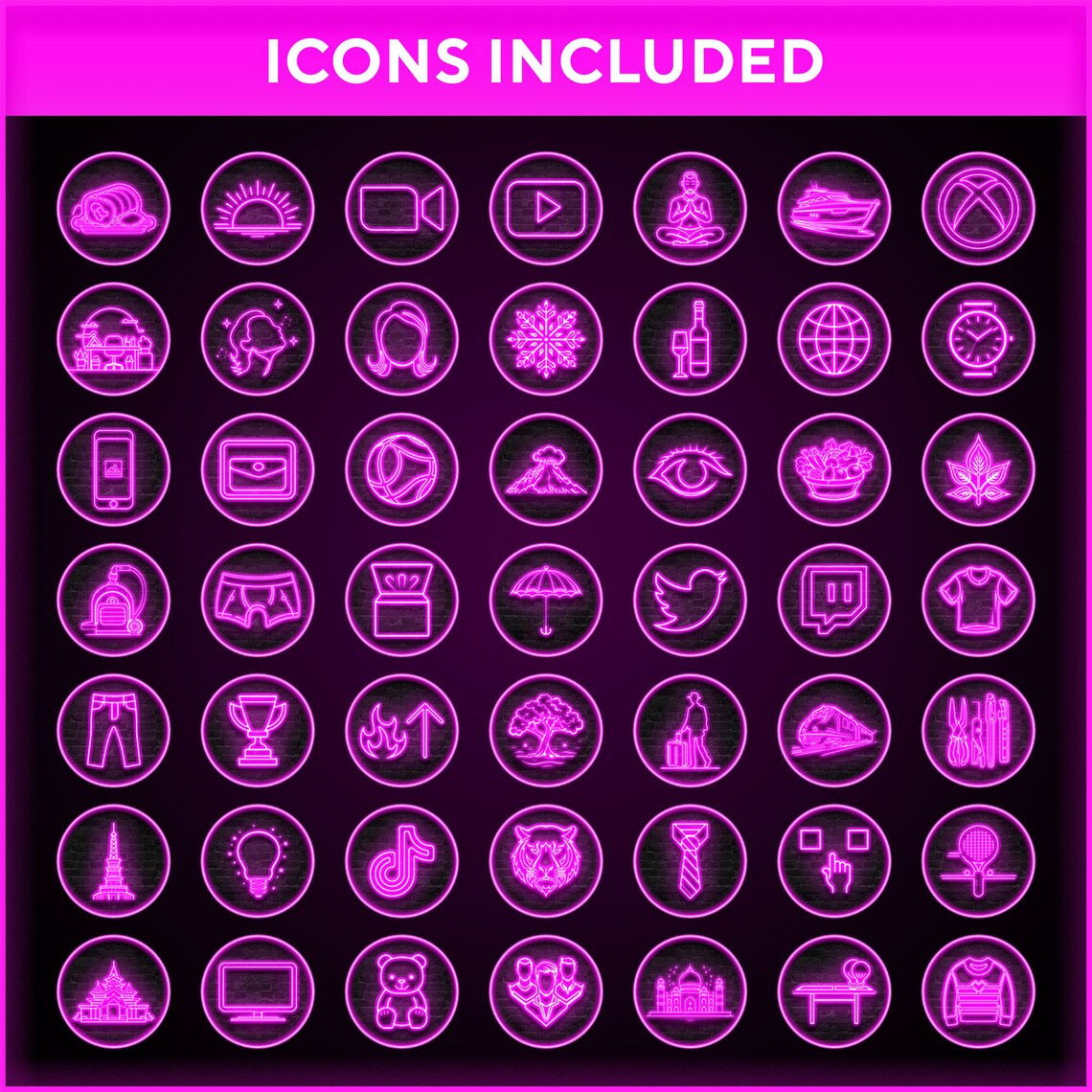 400+ Pink Neon Instagram Highlight Covers (JPG Digital Download) - Etsy