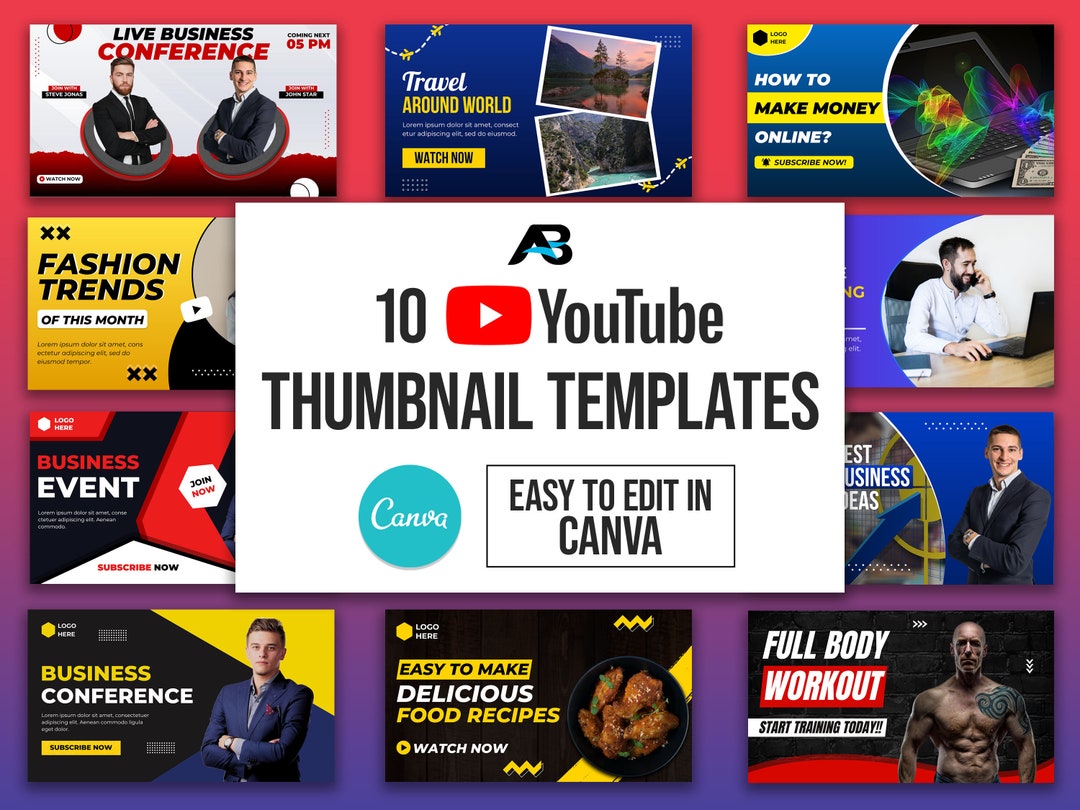 Minimalist Youtube Thumbnail Template | Youtube Channel Branding Kit ...