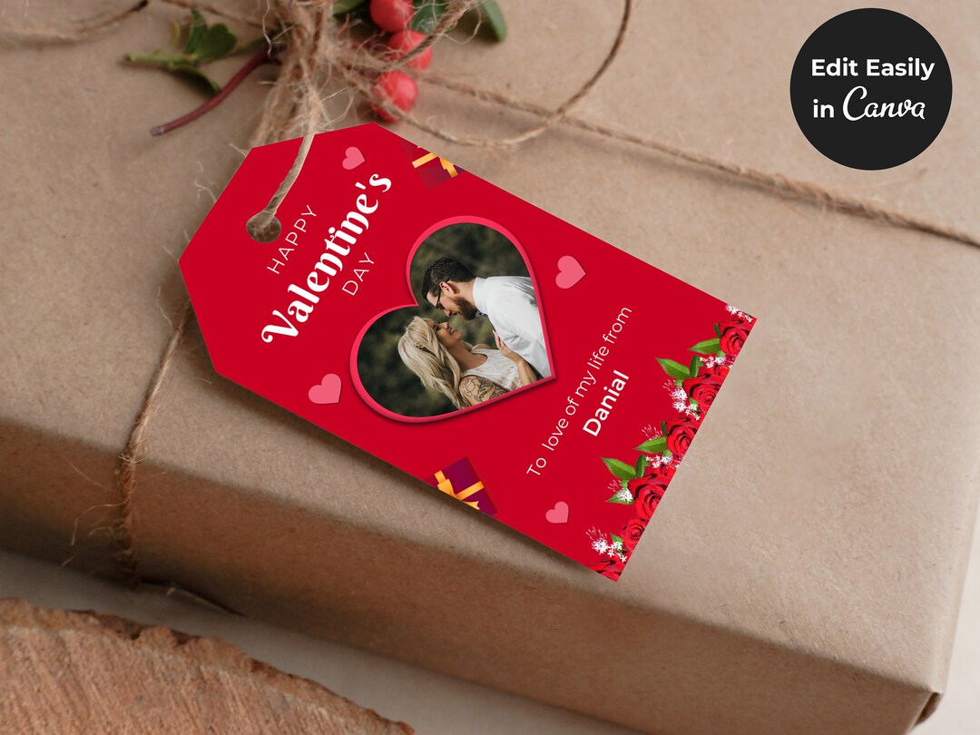 Editable Valentine's Day Gift Tag, Gift Tags for Valentine's Day ...
