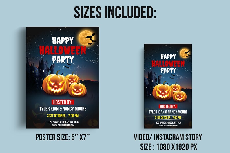 Editable Halloween Party Invitation Poster, Printable Halloween ...