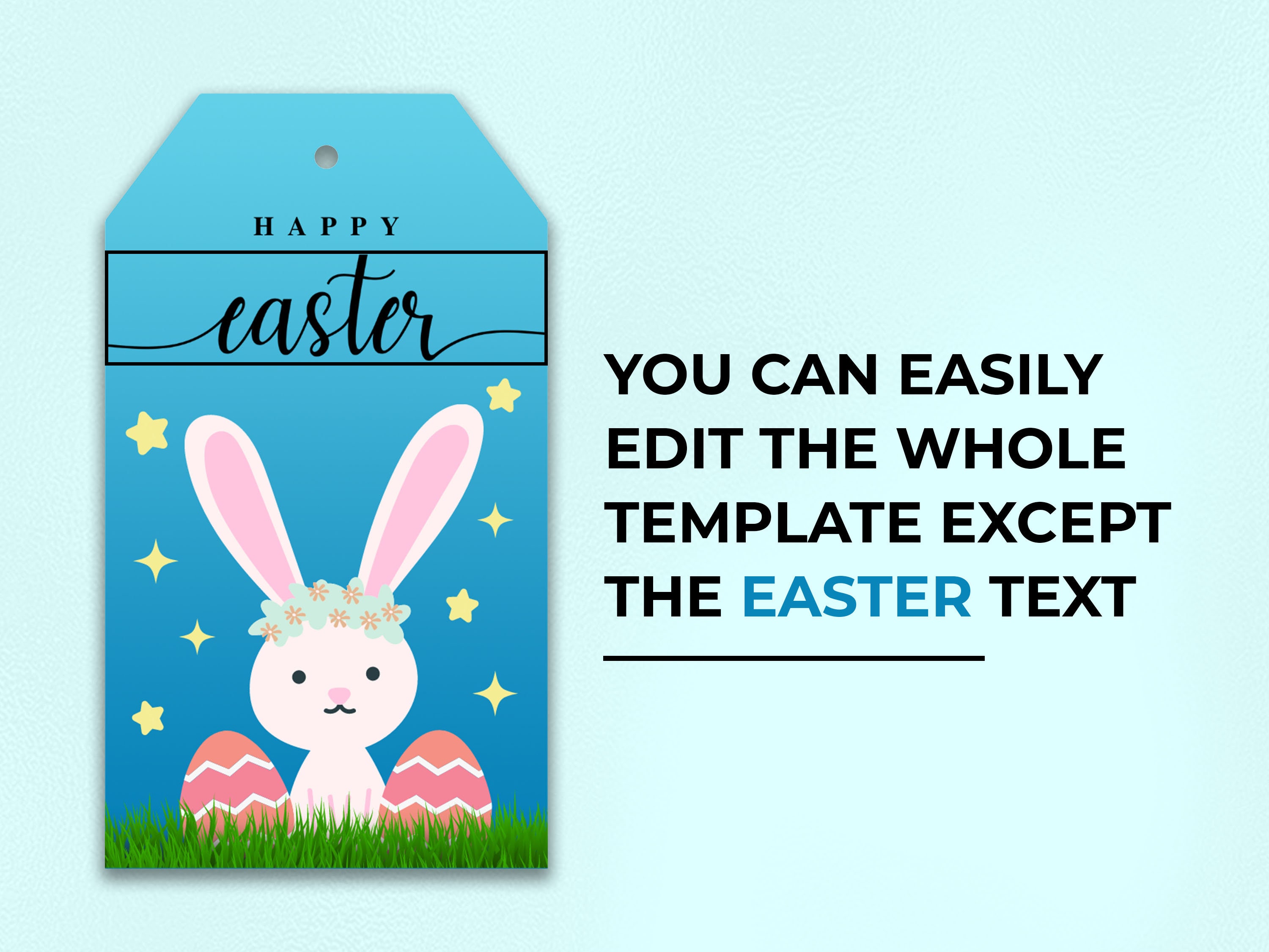 Editable Easter Gift Tags, Easter Basket Tags, Easter Bunny Tag, Easter ...