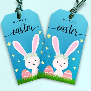 Editable Easter Gift Tags, Easter Basket Tags, Easter Bunny Tag, Easter ...