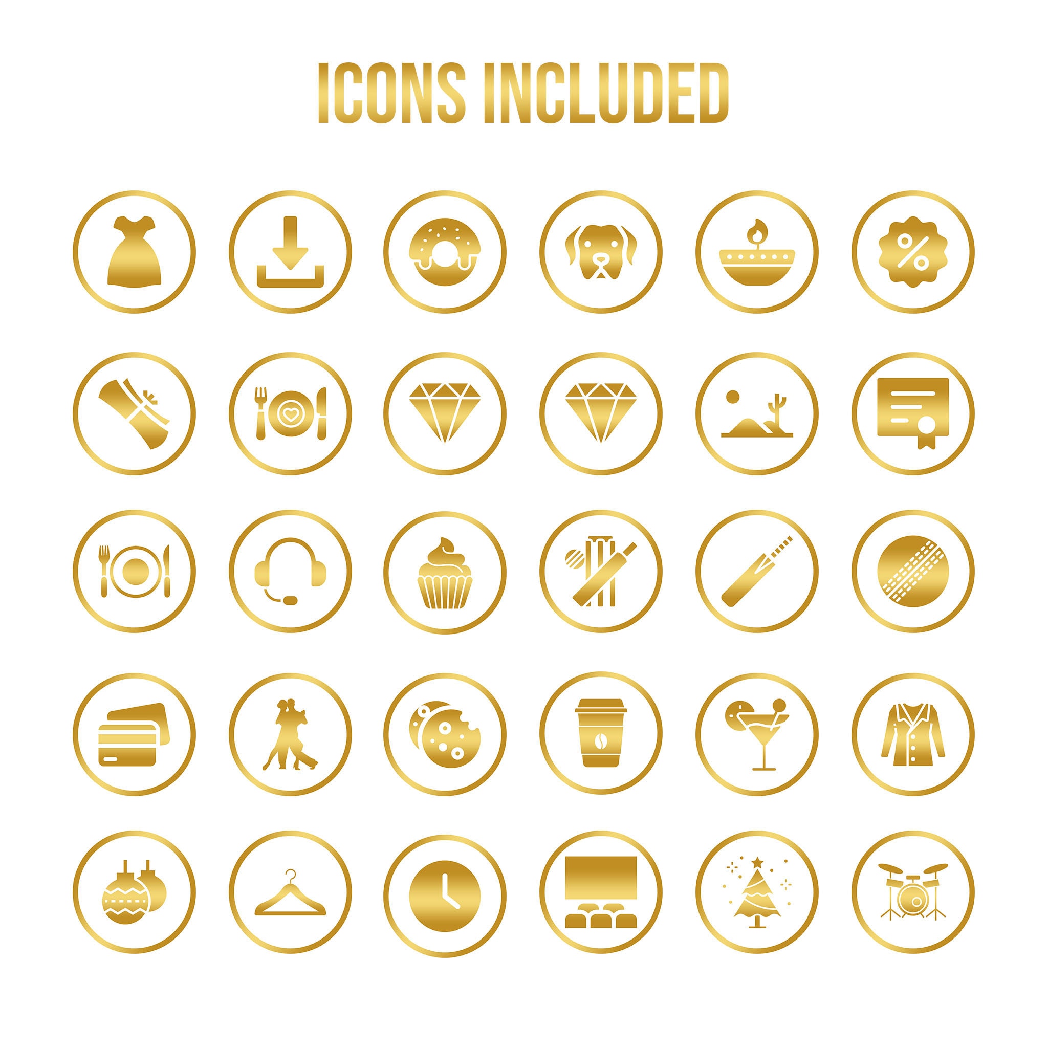 Gold and White Instagram Highlight Covers, Gold Instagram Story Covers ...