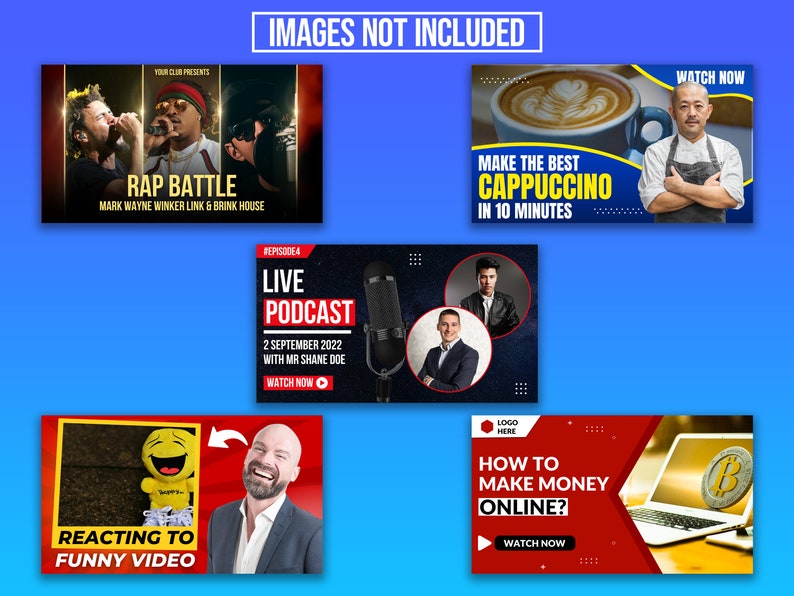 Youtube Thumbnails Canva Templates: Professional Designs (digital ...