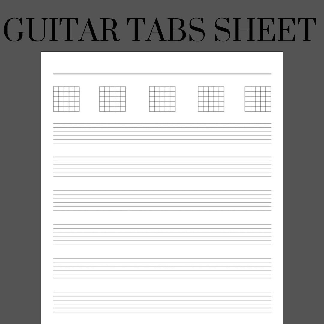 Printable Guitar TAB Music Sheets | Blank Tablature Paper | Digital ...