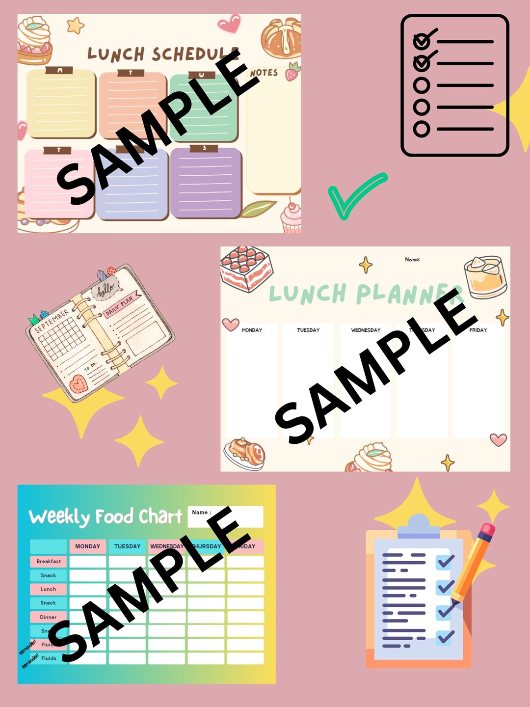 Ultimate Food Planner | Back-to-school Lunch Prep Bundle | Daily Meal ...