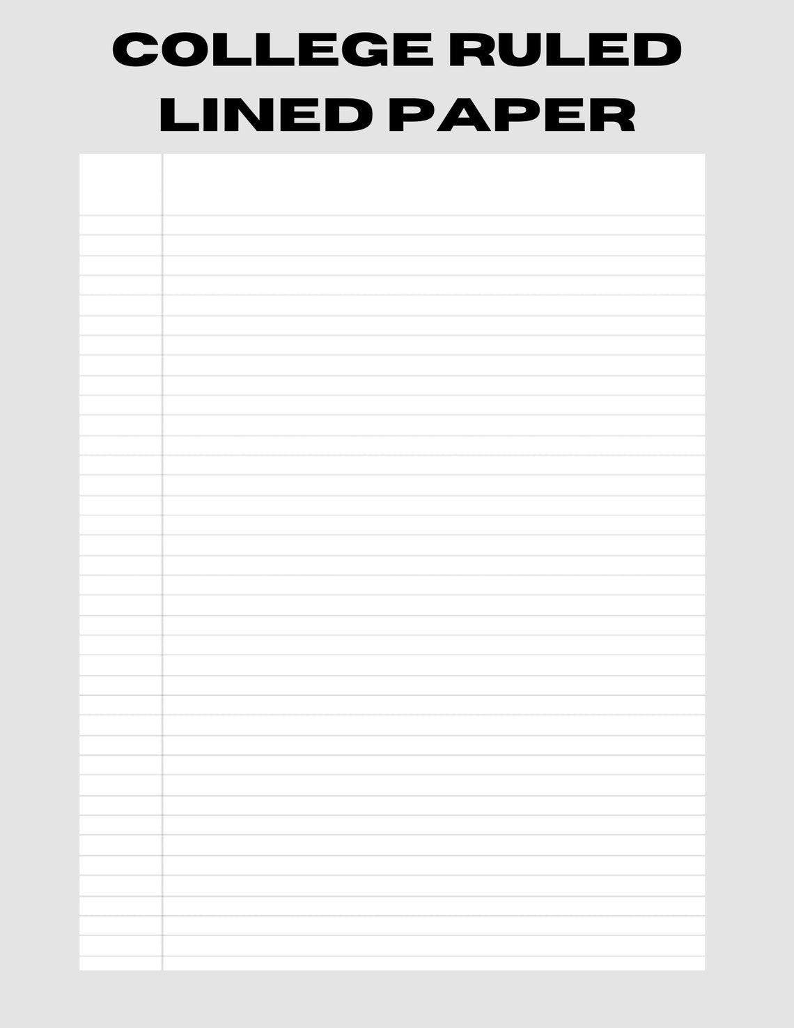 Printable Lined Paper Pack - Ruled Lined Paper Template for School ...