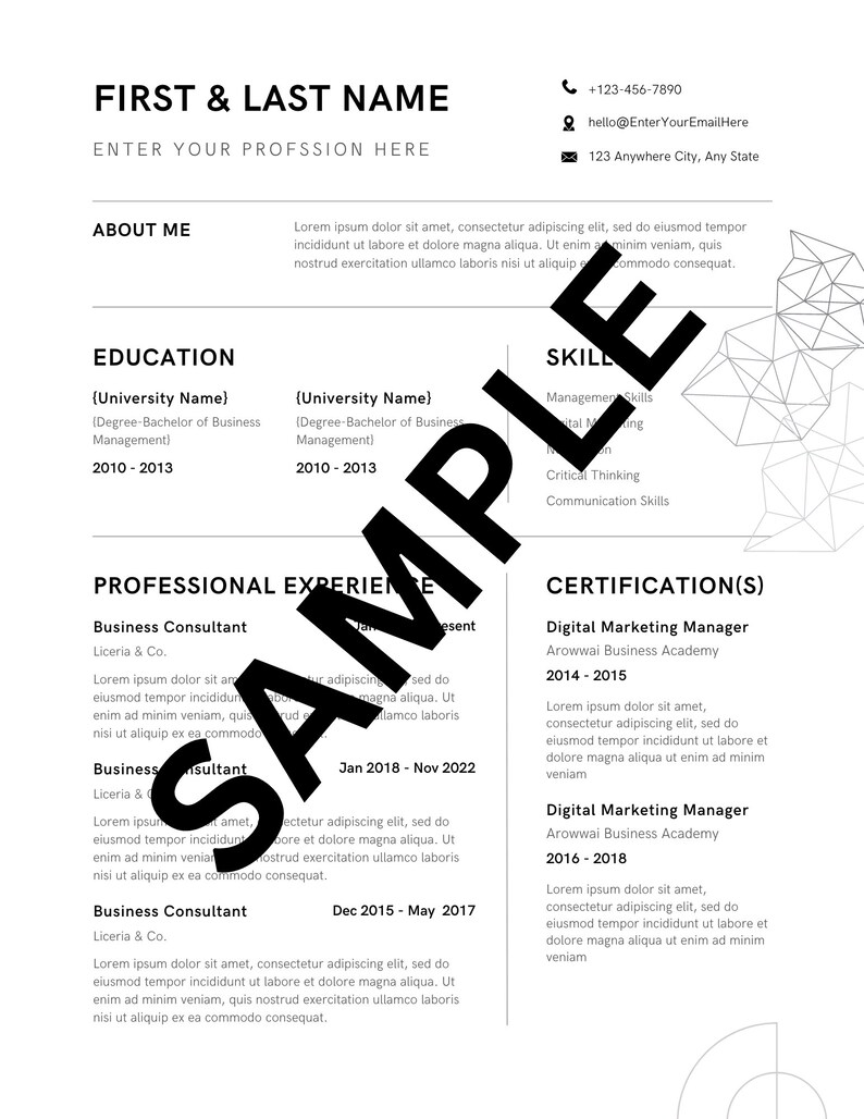Simple Minimalist Friendly Resume Template for Google Docs & Word ...