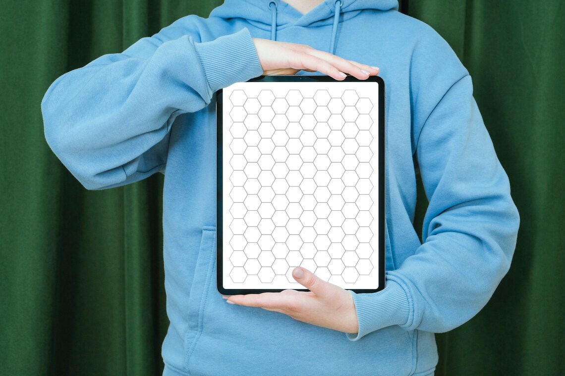 Hexagonal Graph Paper Digital - Printable Organic Chemistry Paper ...