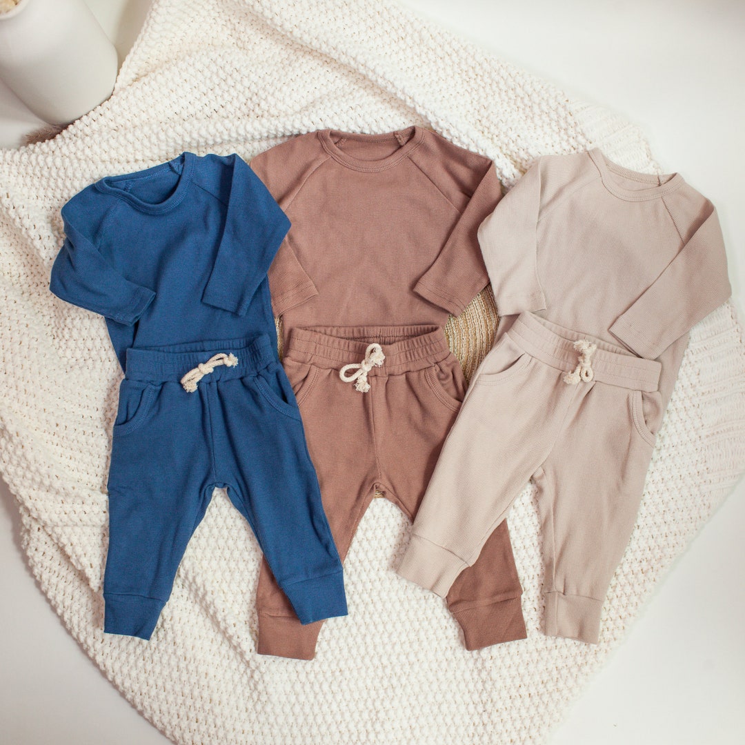 Ribbed Jogger Set for Toddlers, Lounge Sets for Kids, Brown Jogger Set ...