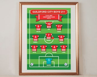 Personalised Football Team Print, Personalised Premier League Football ...